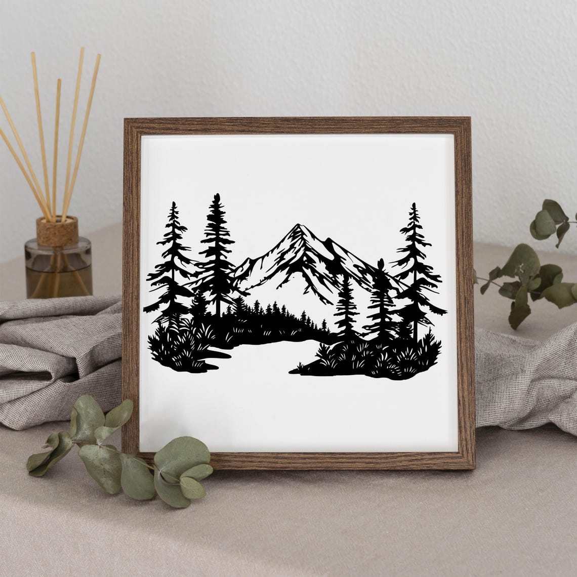 Forest Landscape SVG, Forest Scene Svg, Nature SVG, Forest Silhouette ...