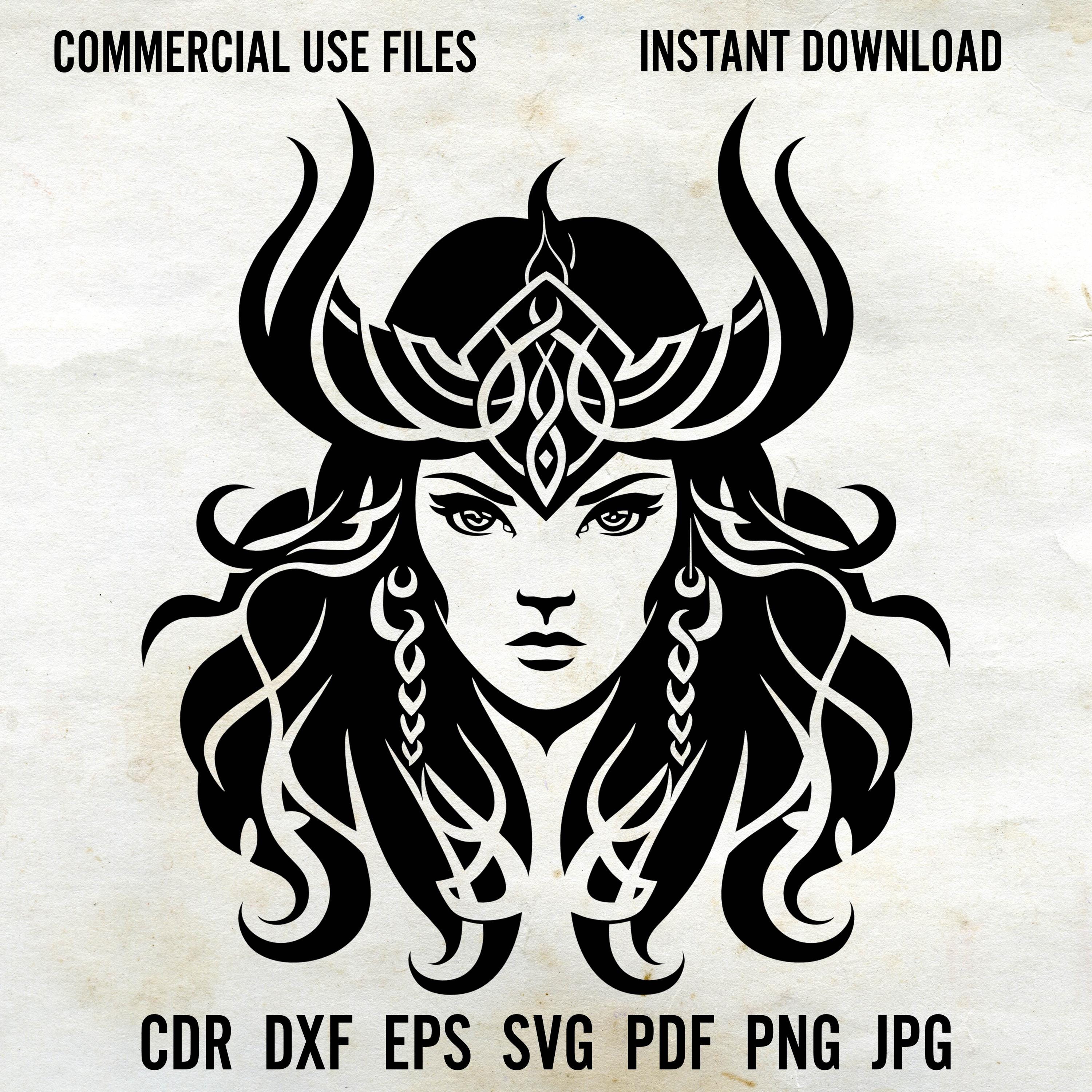 Viking Woman Warrior Svg, Valkyrie Svg, Valkyrie Svg, Freya Design ...