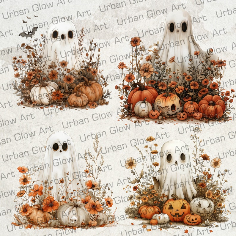 Halloween PNG, Cite Spooky Ghost, Autumn Sublimation Design, Fall Png ...