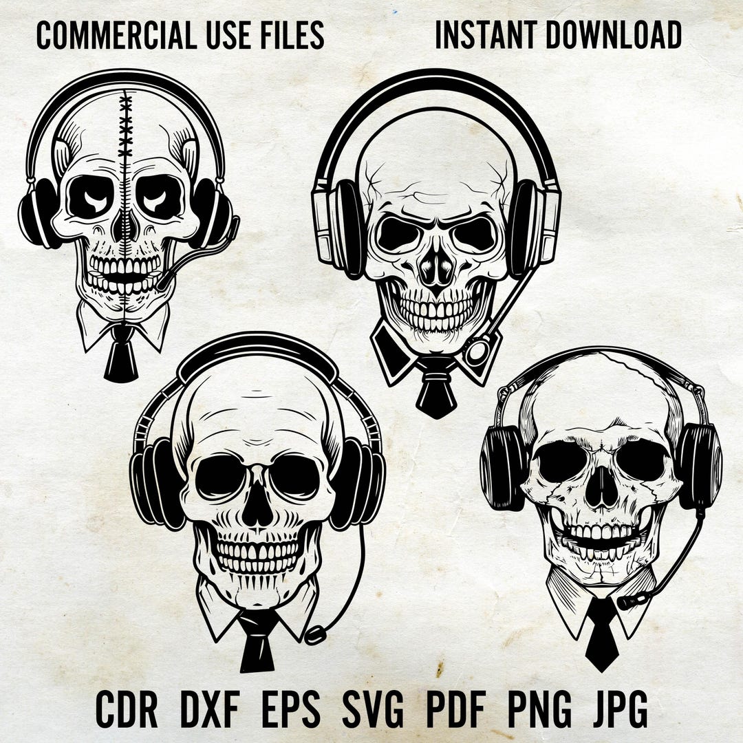 Operator Skull Bundle, Callcenter Logo, Svg Png Dxf Eps , Vector ...