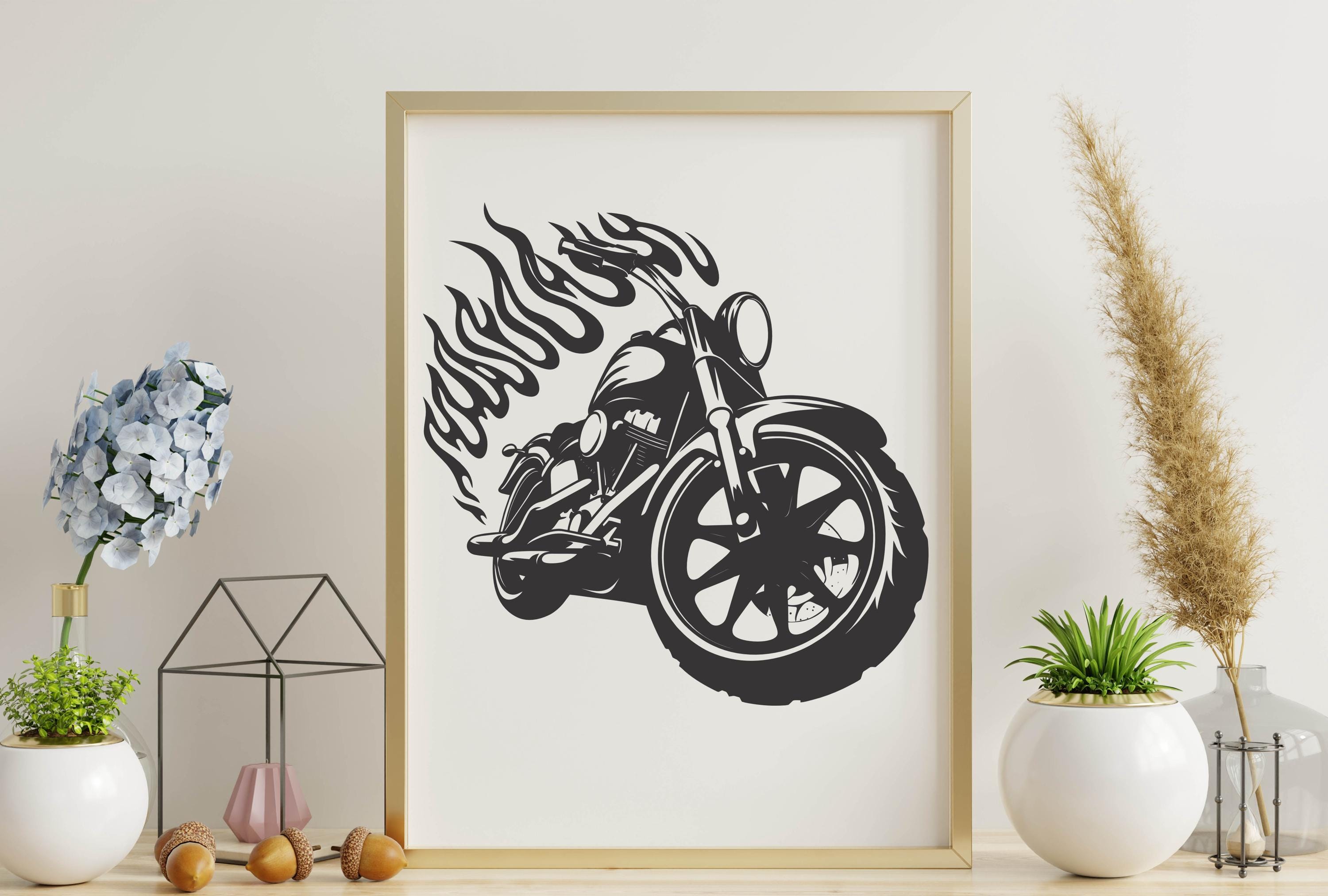 Burning Motorcycle Svg & Png, Motorcycle Clipart, Motorbike Vector ...