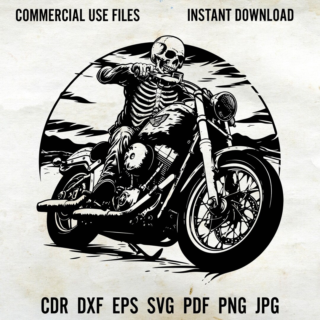 Skeleton Biker SVG, Motorcycle Rider, Silhouette Svg, Png, Psd, Jpdf ...