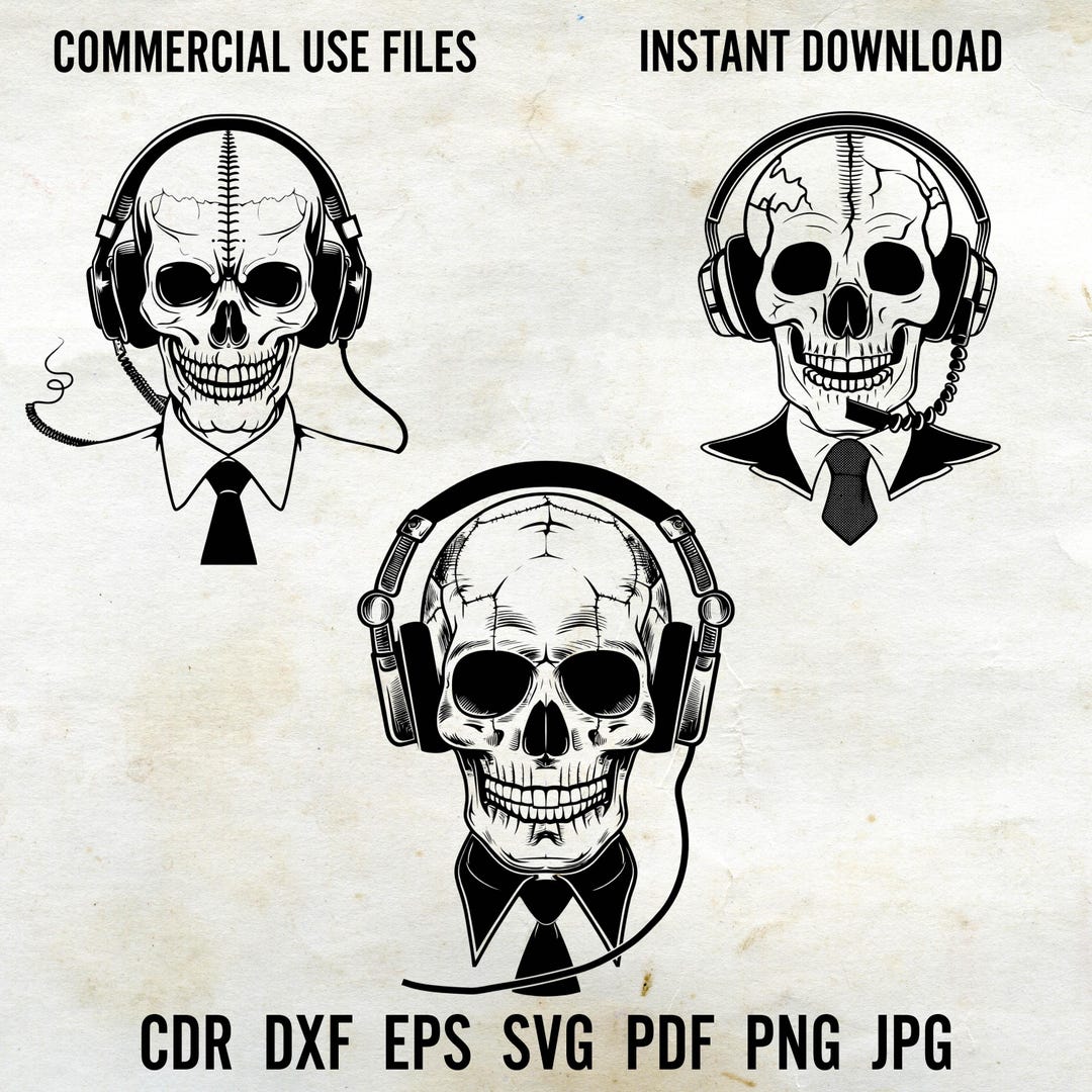 Operator Skull Bundle, Callcenter Logo, Svg Png Dxf Eps , Vector ...
