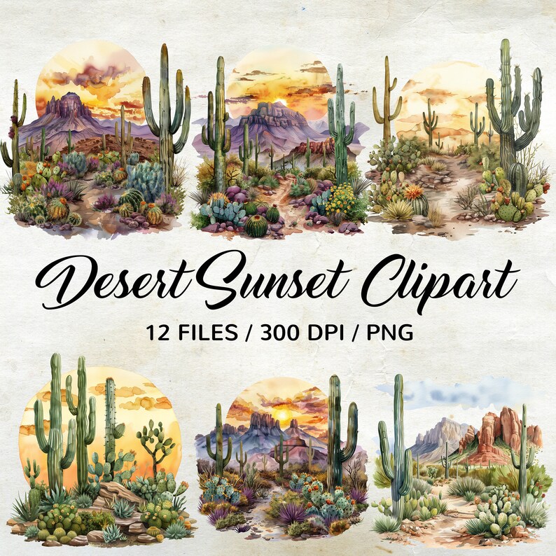 17 Watercolor Arid Desert Clipart, HQ Files PNG'S Desert Landscape ...