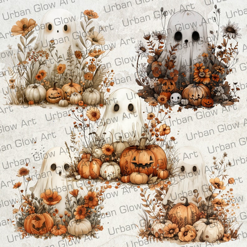 Halloween PNG, Cite Spooky Ghost, Autumn Sublimation Design, Fall Png ...