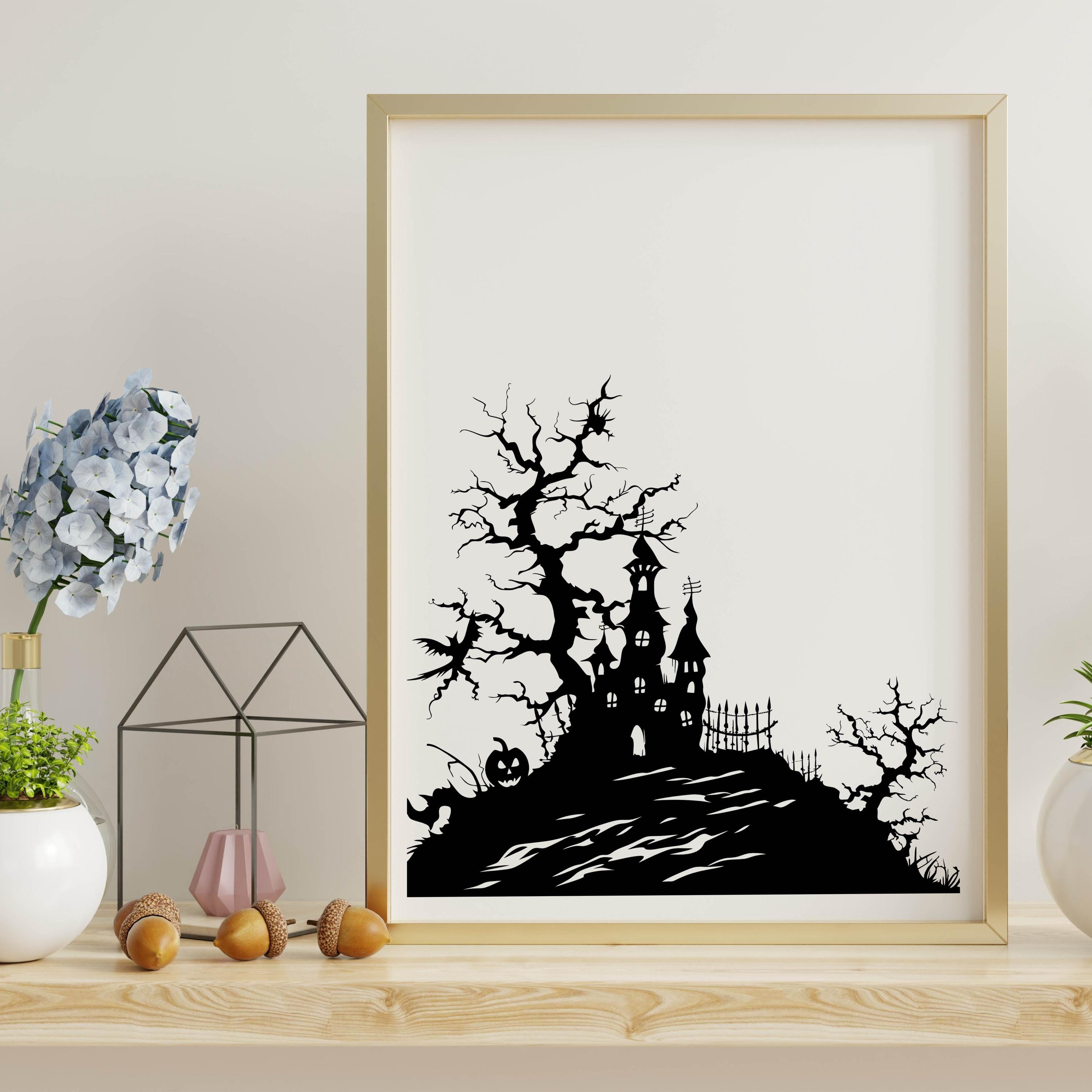 Haunted House Svg, Spooky Castle SVG, Halloween Tree Svg, Halloween ...