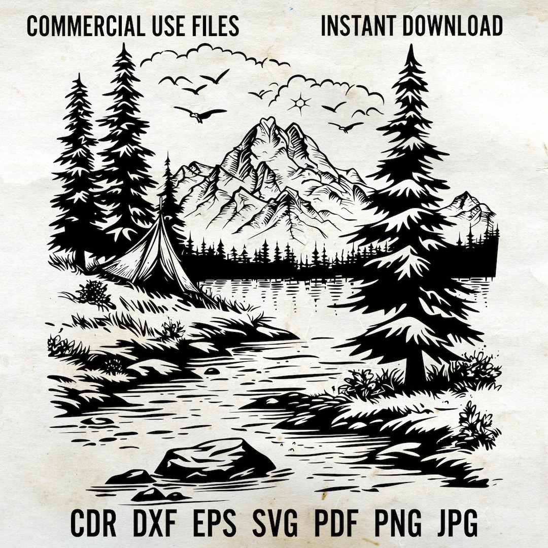 Landscape Svg, Forest Svg, Adventure Svg, Outdoor Svg, Deer Svg, Nature ...