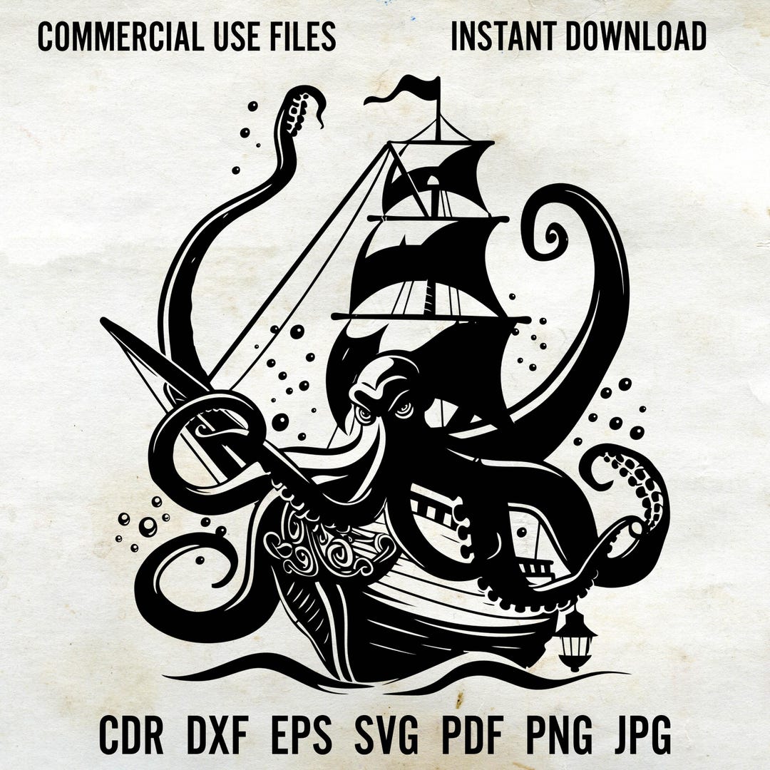 Kraken SVG, Release the Kraken Svg, Kraken Tentacles Svg, Sea Monsters ...