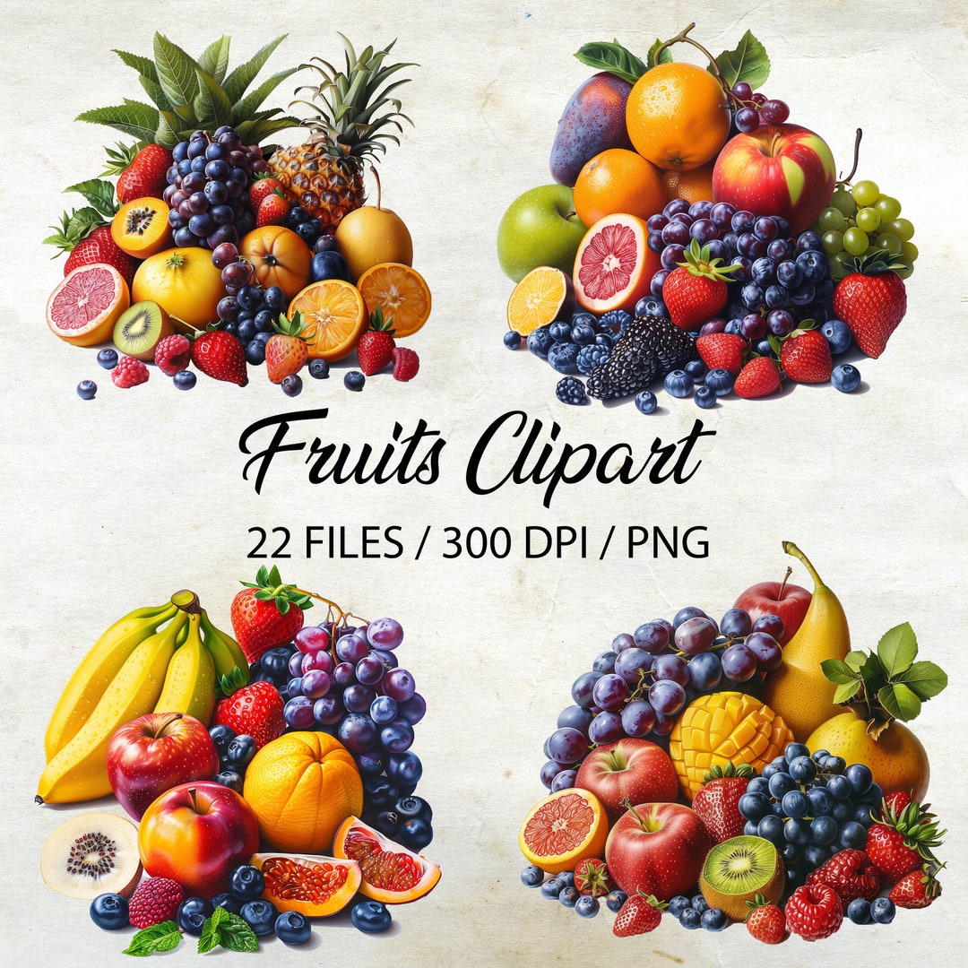22 Watercolor Fruits Clipart, Fruits Illustrations, Fruits Plate| PNG ...