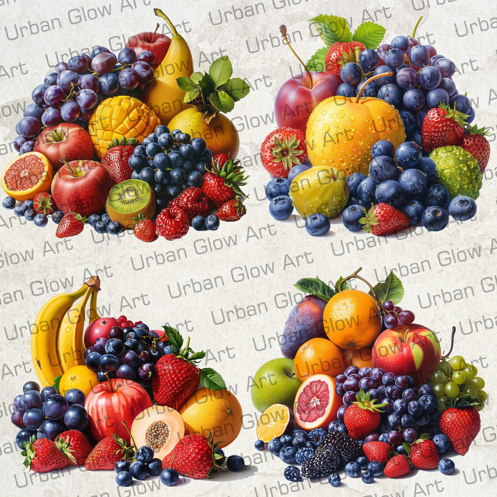 22 Watercolor Fruits Clipart, Fruits Illustrations, Fruits Plate| PNG ...
