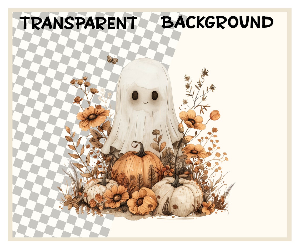 Halloween PNG, Cite Spooky Ghost, Autumn Sublimation Design, Fall Png ...
