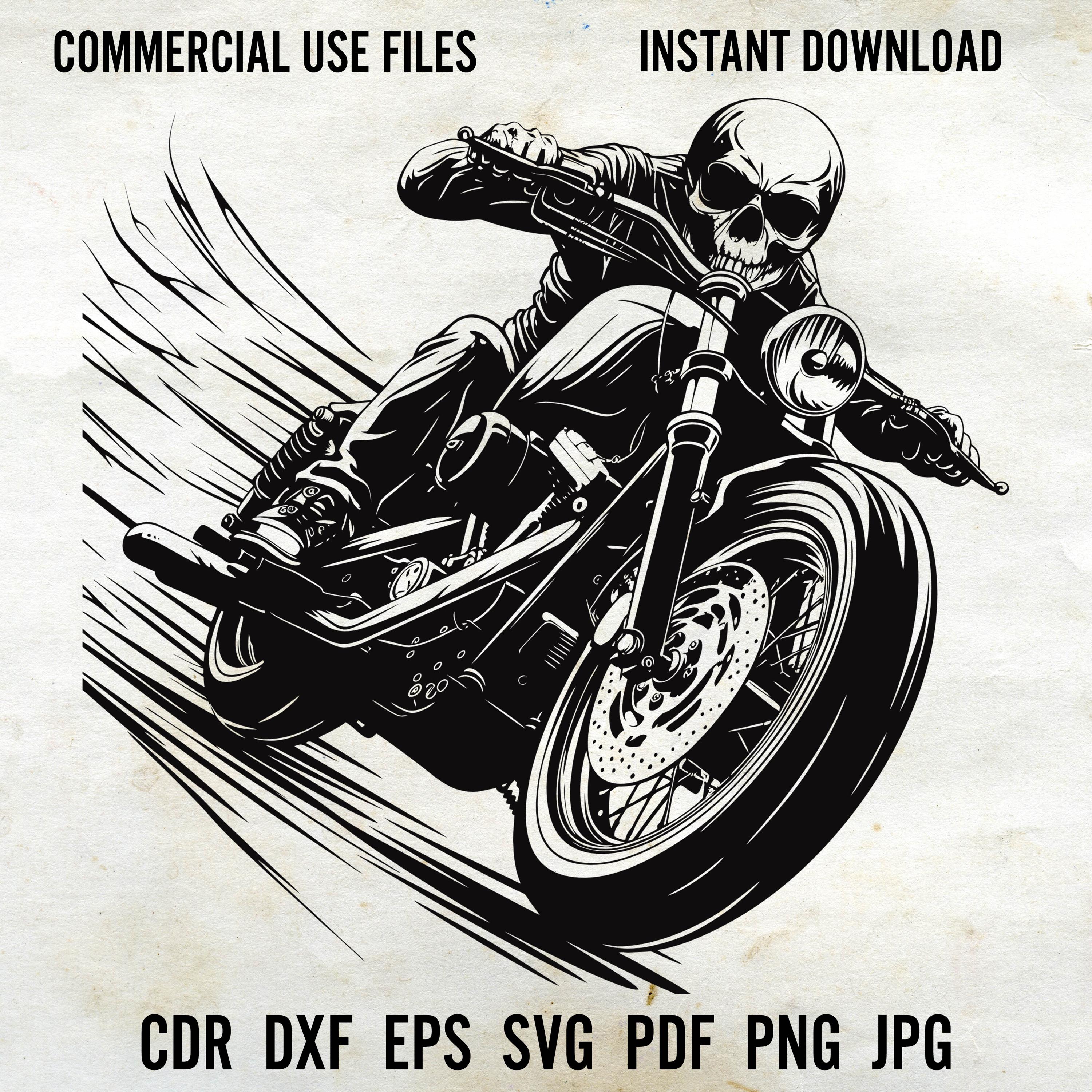 Biker Skull Svg, Bike Svg, Motocycle Svg, Biker Clipart, Bike Shirt Svg ...
