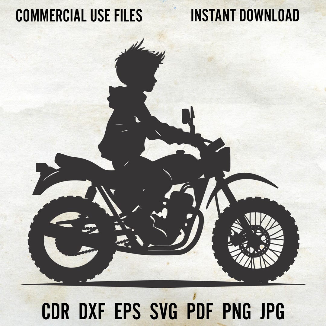 Kid on Bike SVG, Boy on Bike SVG, Dirt Bike Rider Svg Png Dxf Eps Pdf ...