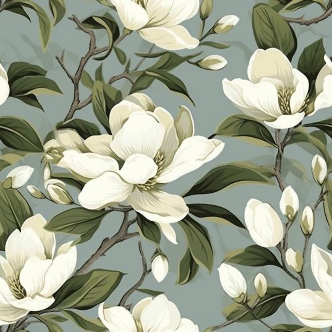 Magnolia Floral Pattern - Etsy