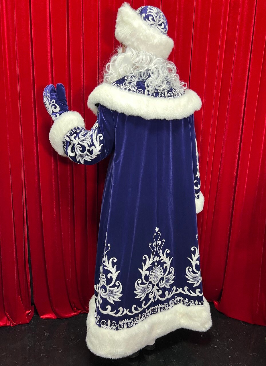 Ded Moroz Luxury Handmade Santa Claus Costume in Blue Color - Etsy