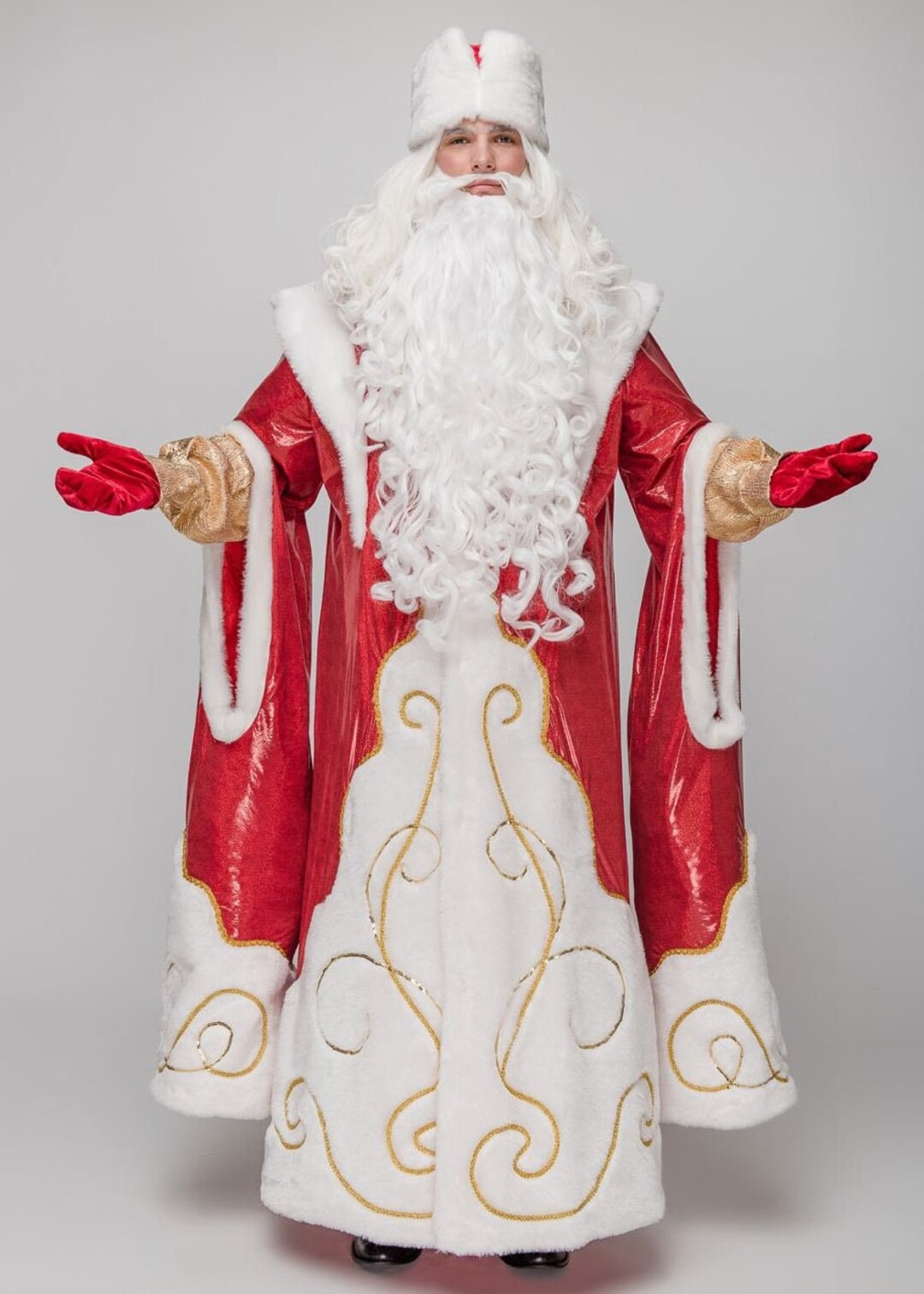 Ded Moroz Costume for New Year's Eve in Red Color - Etsy