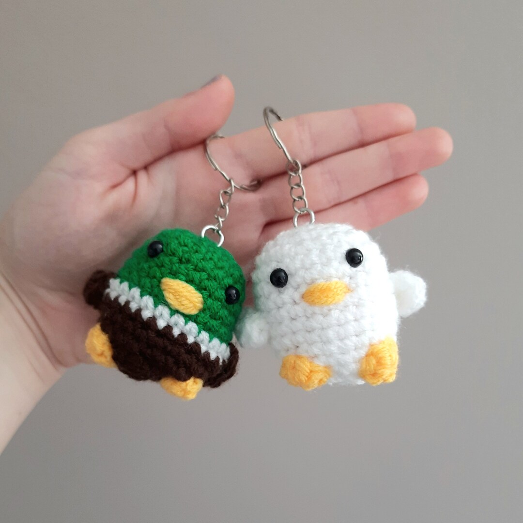 Crochet Duck Keychains Set of 2 Matching Cute Mini Duck Keyrings - Etsy