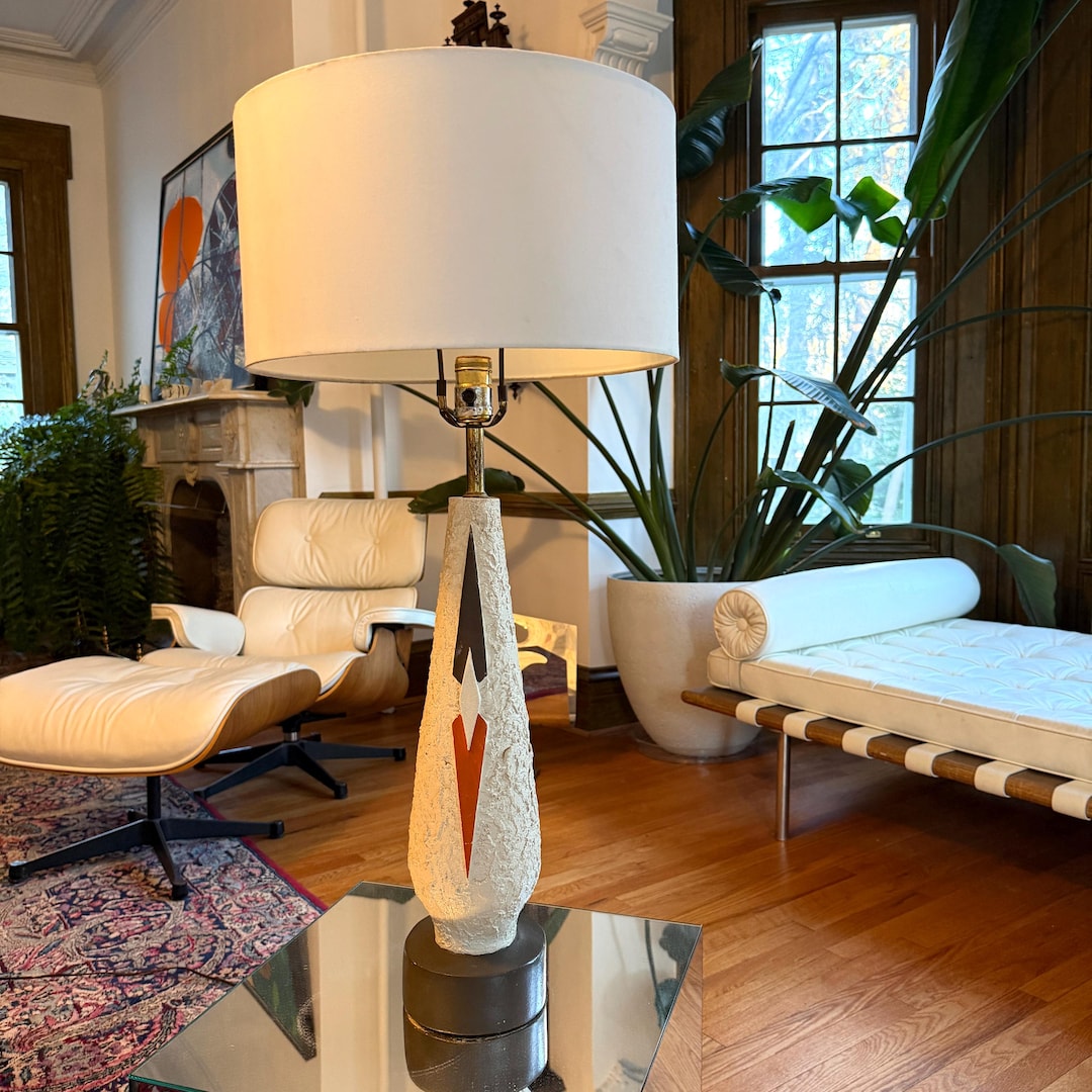 Sculptural Mid-century Plaster Table Lamp | Atomic Modern Studio Art ...