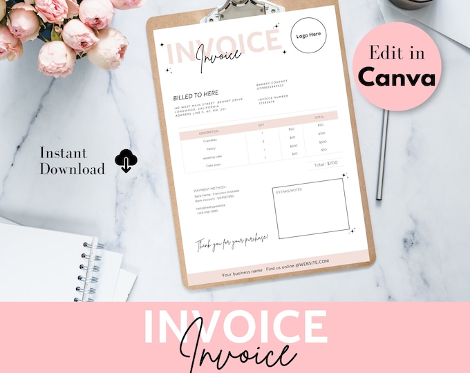 Editable Invoice Template: Small Business Custom Order Form (canva ...
