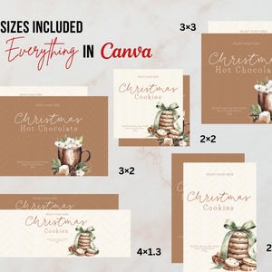 Christmas Candle Label Canva Template: Modern Holiday Jar Labels ...