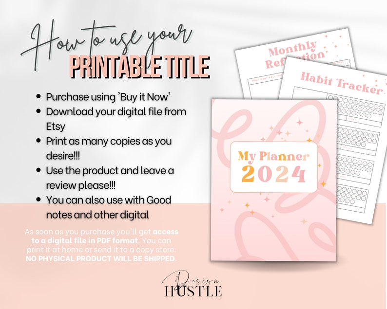 2024 Printable Monthly Planner: Minimalist Calendar, Editable Canva ...