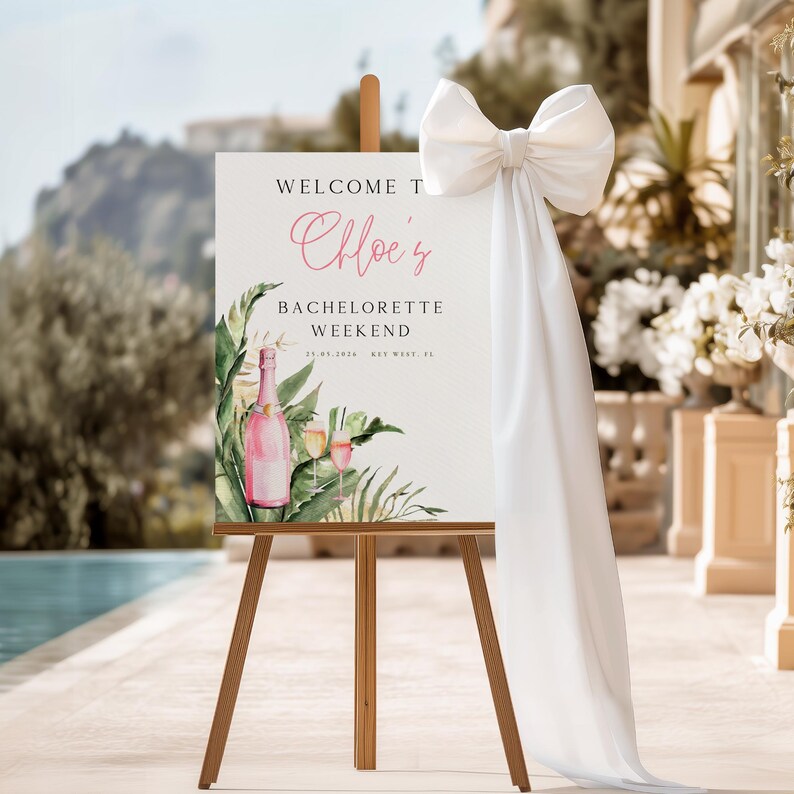 Tropical Bachelorette Welcome Sign Template, Beach Bachelorette Welcome ...
