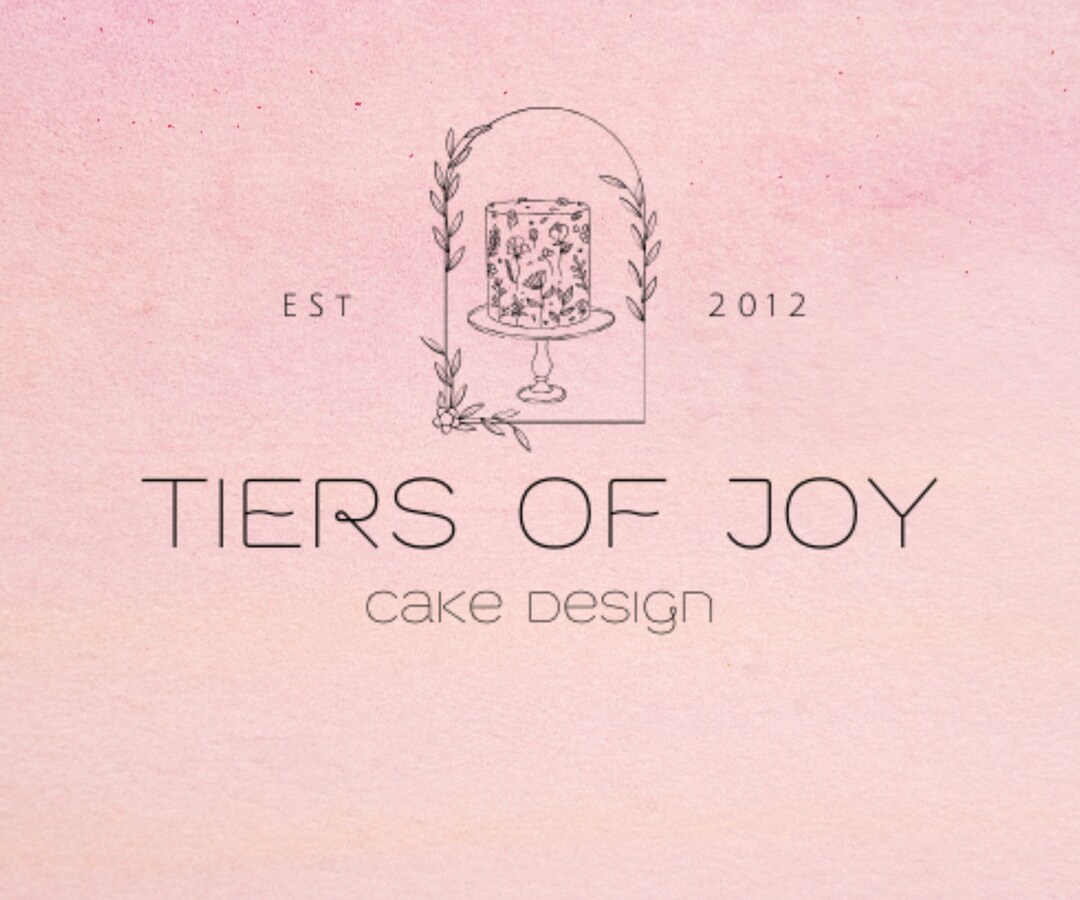 Floral Wedding Cake Logo Template: Minimalist Bakery Design (canva ...