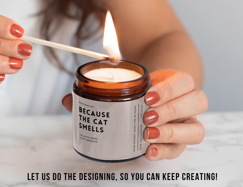 Modern Candle Label Template: Printable, Editable Canva Design (digital ...
