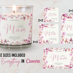 Floral Mother's Day Candle Label: Editable Template (digital Download ...
