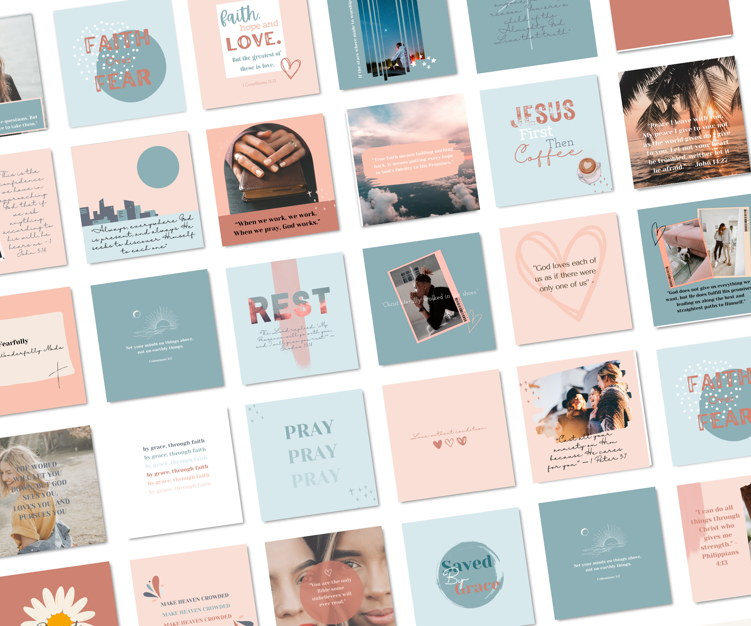 50 Christian Instagram Post-templates, Bible Verse Template, Church ...