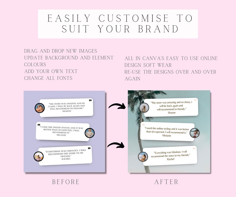 Ombre Pastel Instagram Post Templates: Editable Canva Social Media (PDF ...