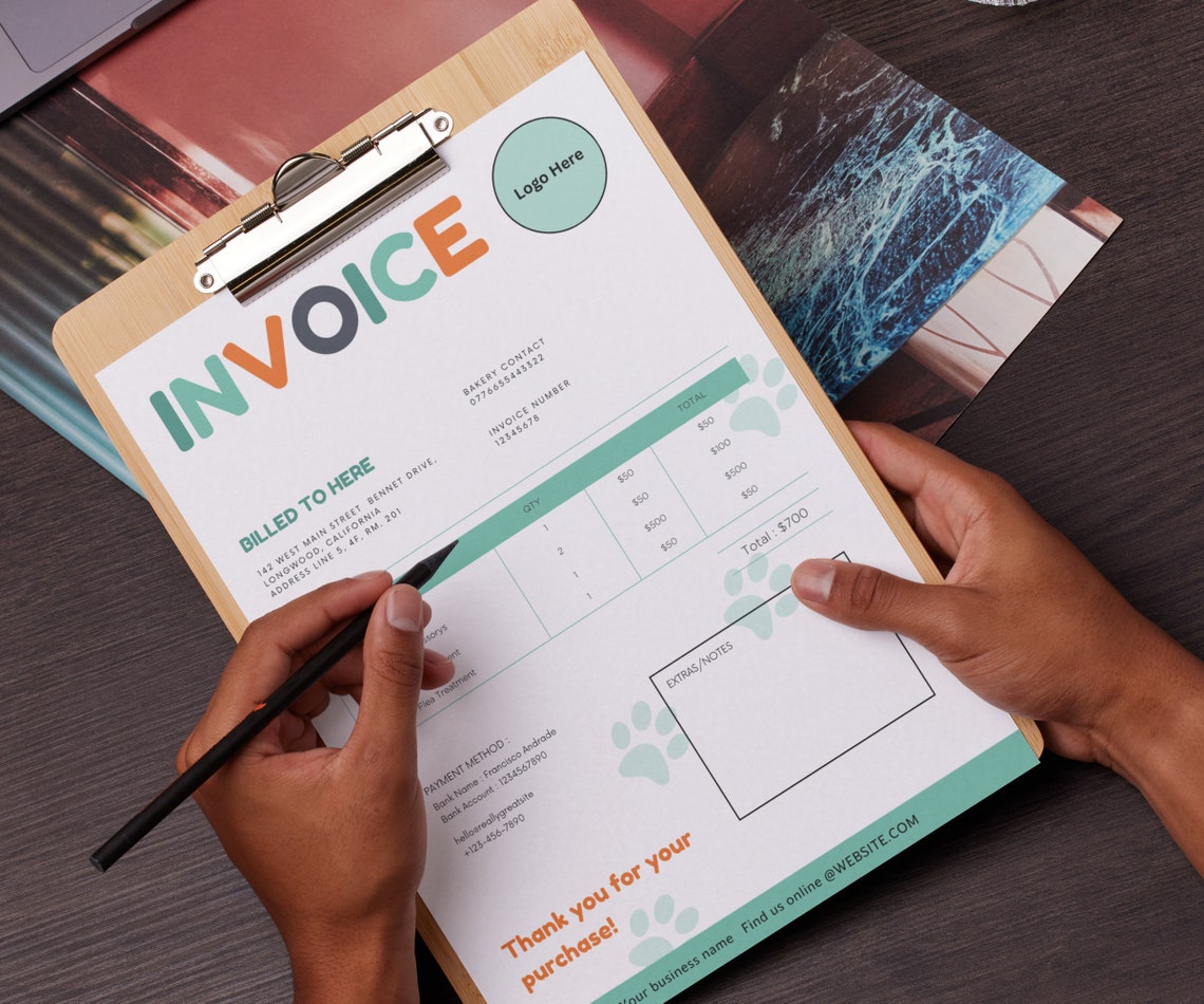 Editable Pet Business Invoice Template: Dog Walker, Groomer (canva ...