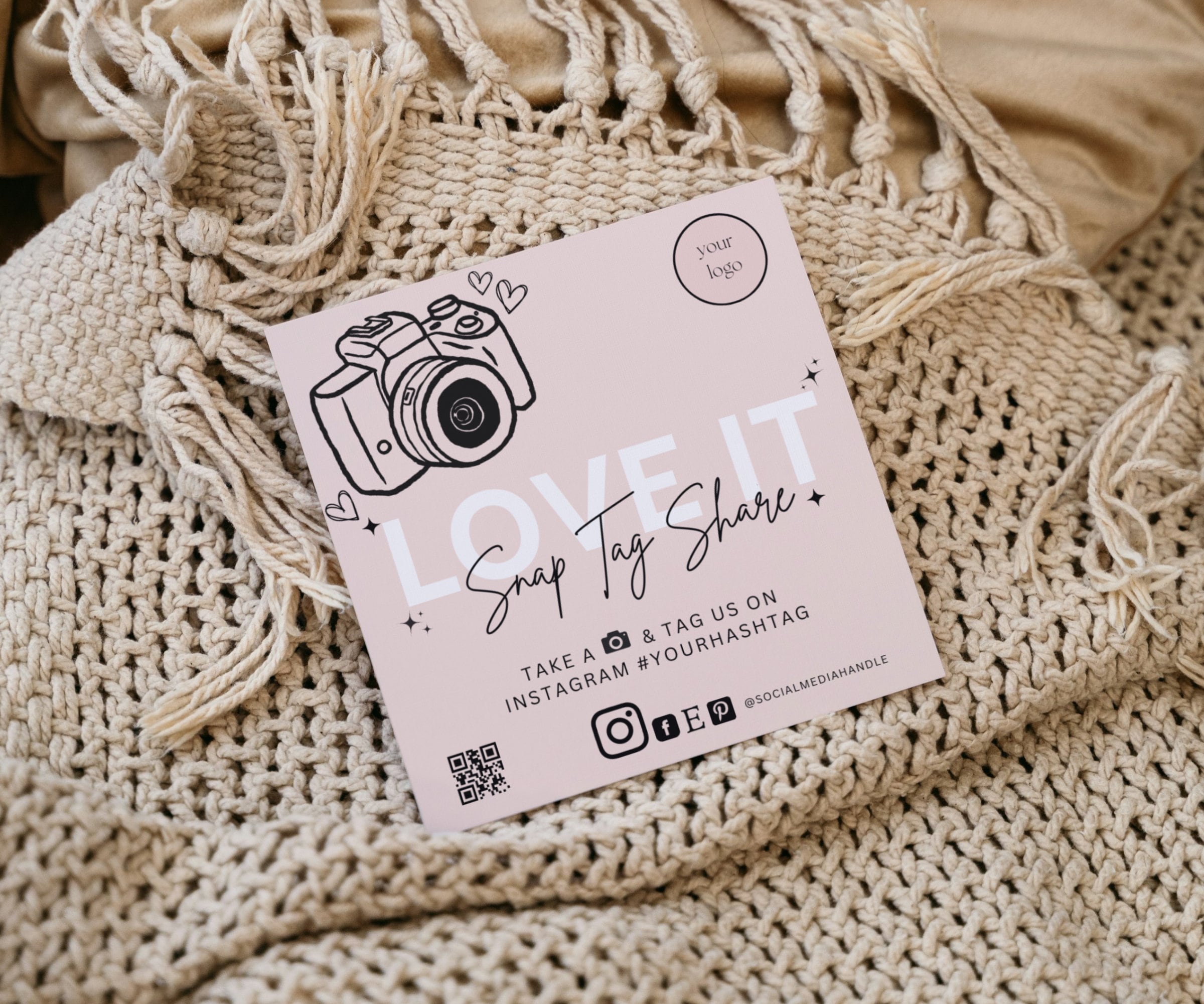 4 Bundle Editable Snap and Share It Card Template, Small Business ...