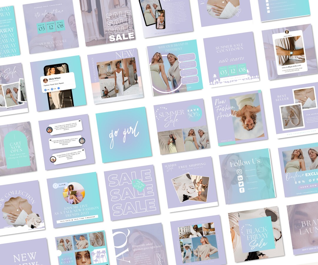 Ombre Pastel Instagram Post Templates Editable in Canva, Social Media ...