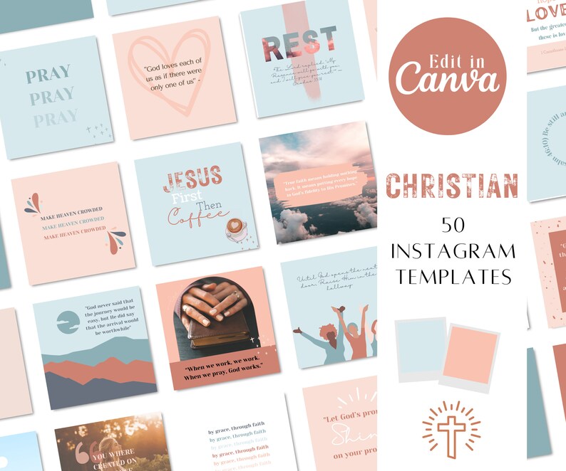 50 Instagram Post Templates Christian Church Social Media Templates ...