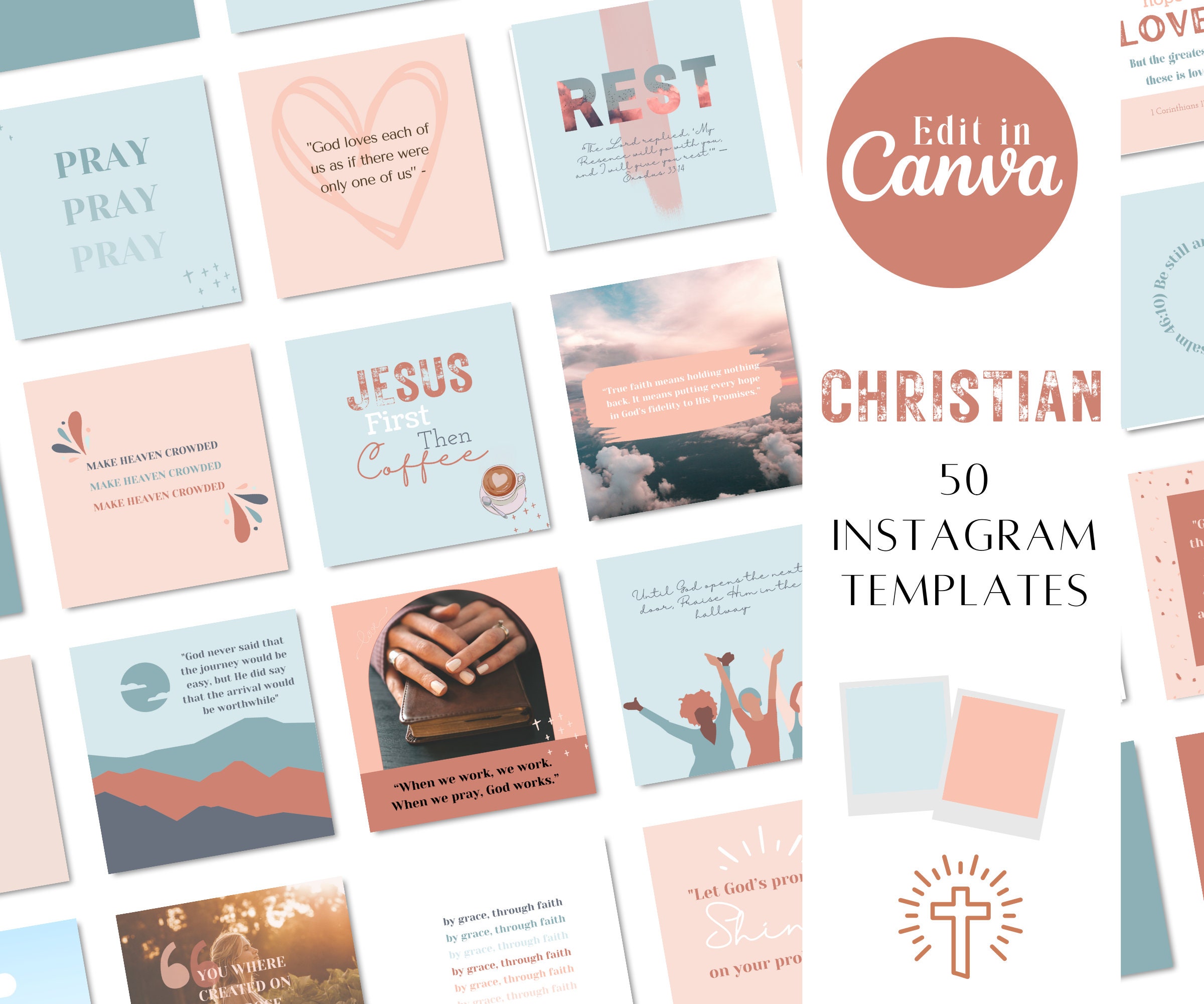 50 Instagram Post Templates Christian Church Social Media Templates ...