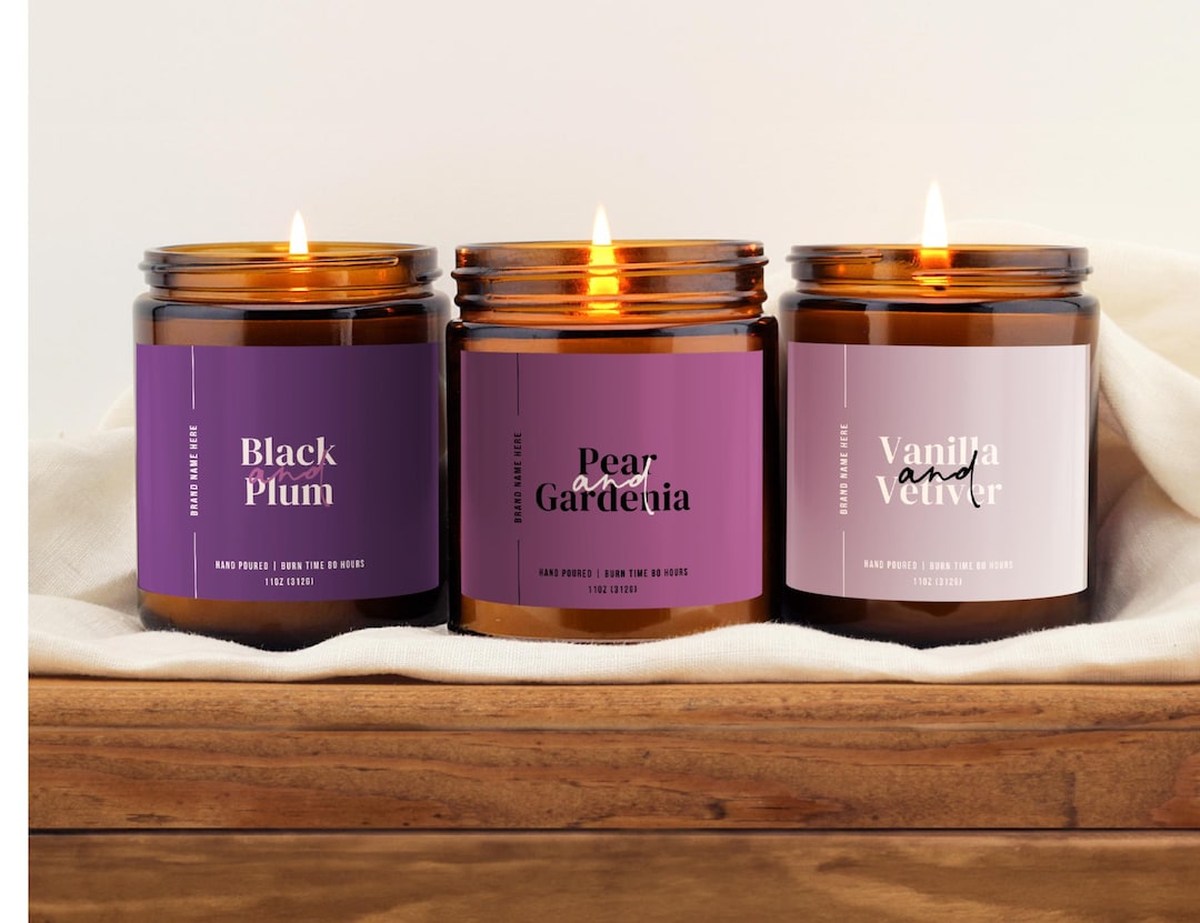 Candle Label Template Canva, Printable Candle Label Design, Modern ...
