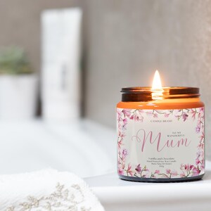 Floral Mother's Day Candle Label: Editable Template (digital Download ...