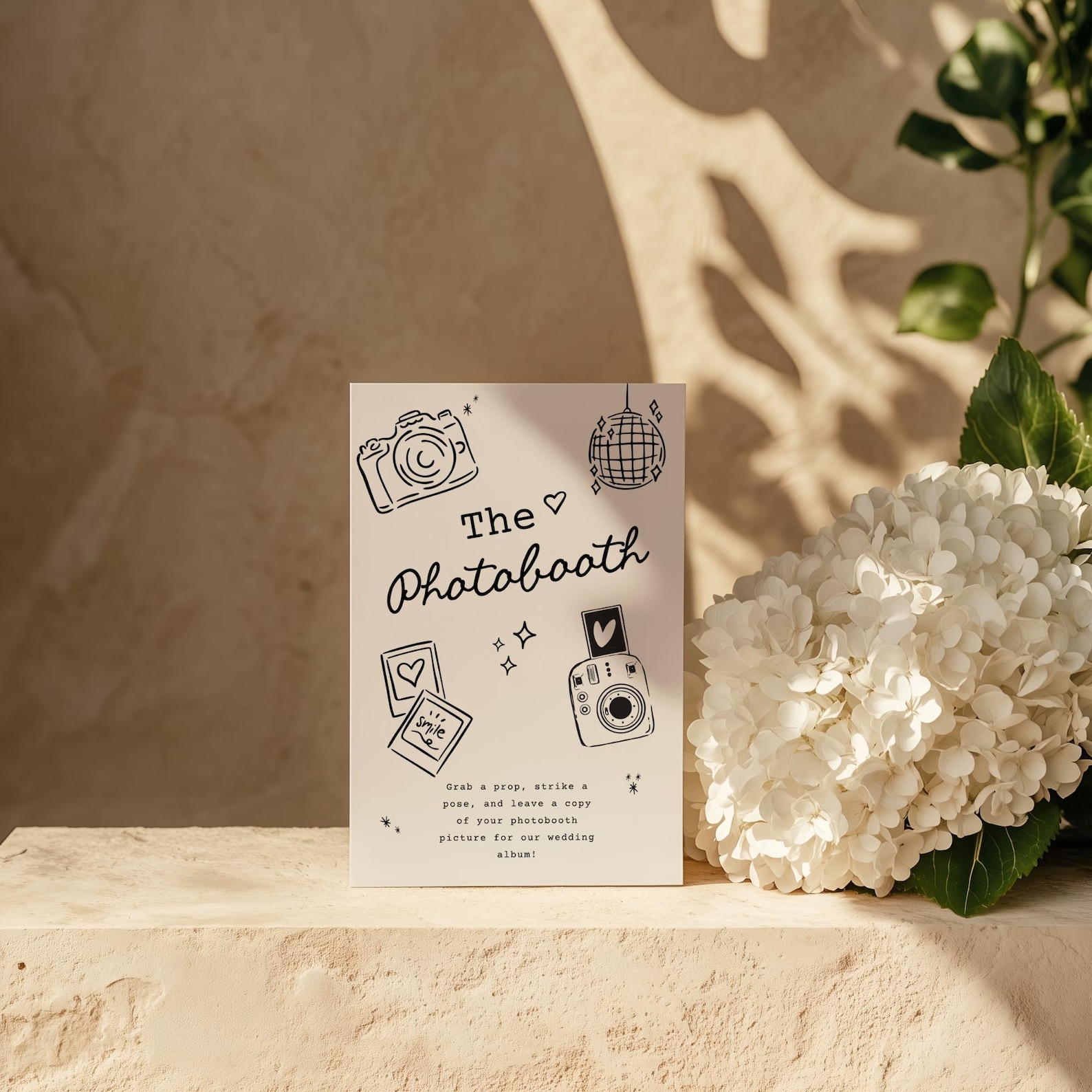 Coquette Wedding Photo Booth Sign: Hand-drawn Camera Decor (canva ...