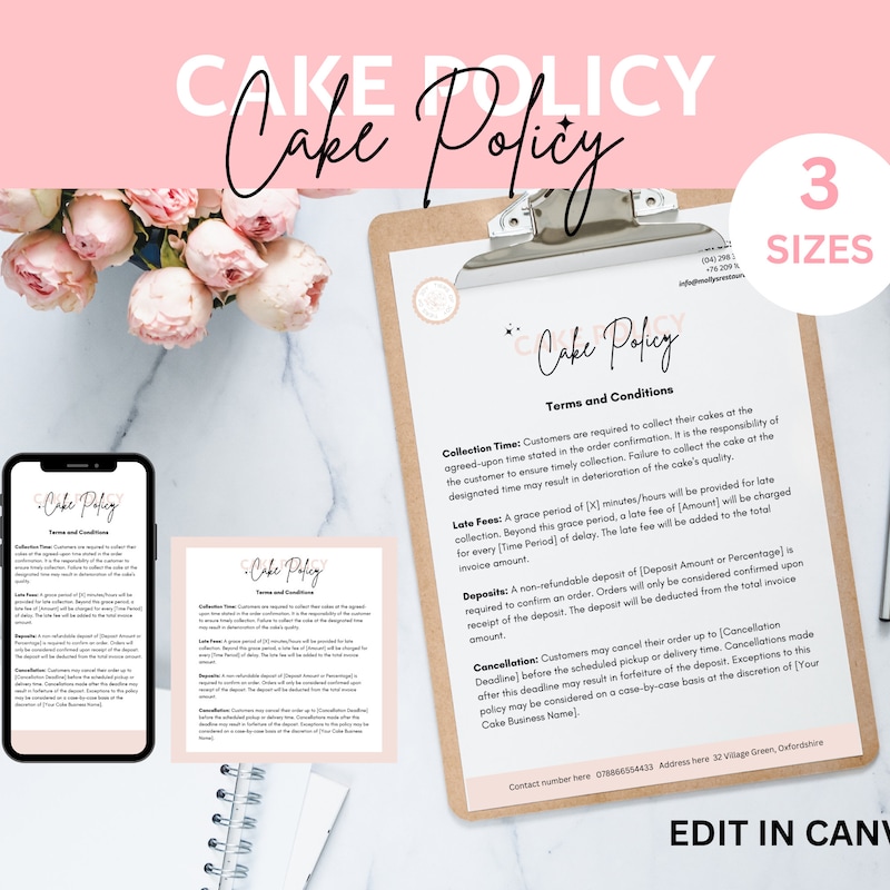 Bakery Policies Template - Etsy UK