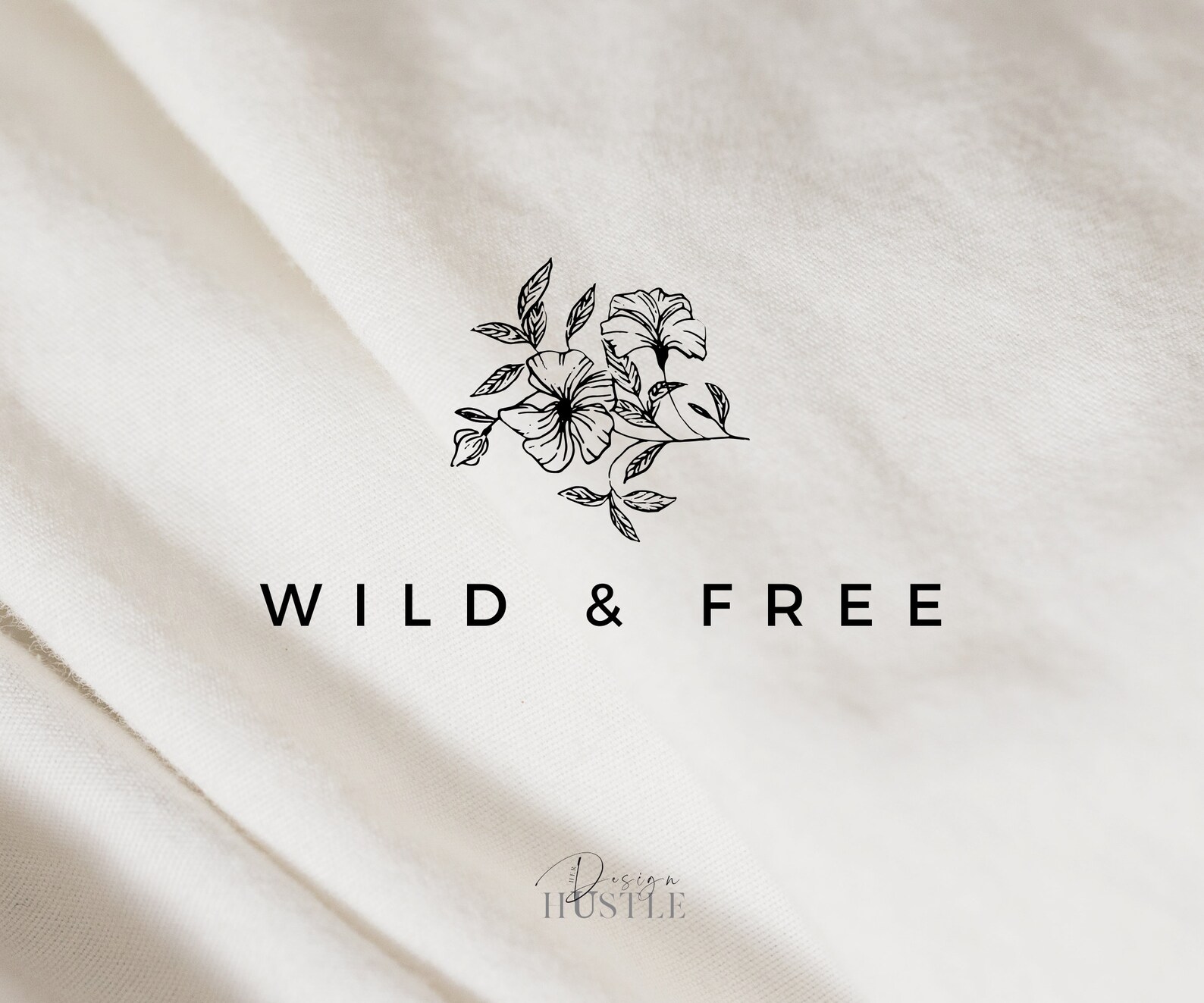 Simple Floral Logo, Hand Drawn Logo, Organic Floral Logo, Flower Logo ...