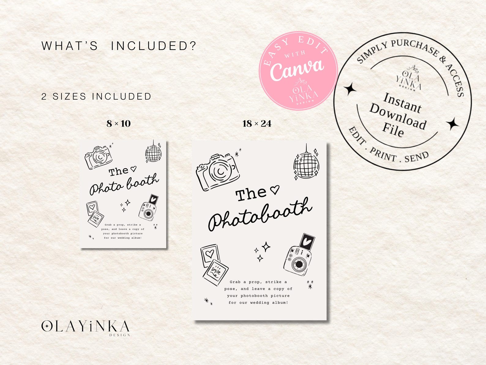 Coquette Wedding Photo Booth Sign: Hand-drawn Camera Decor (canva ...