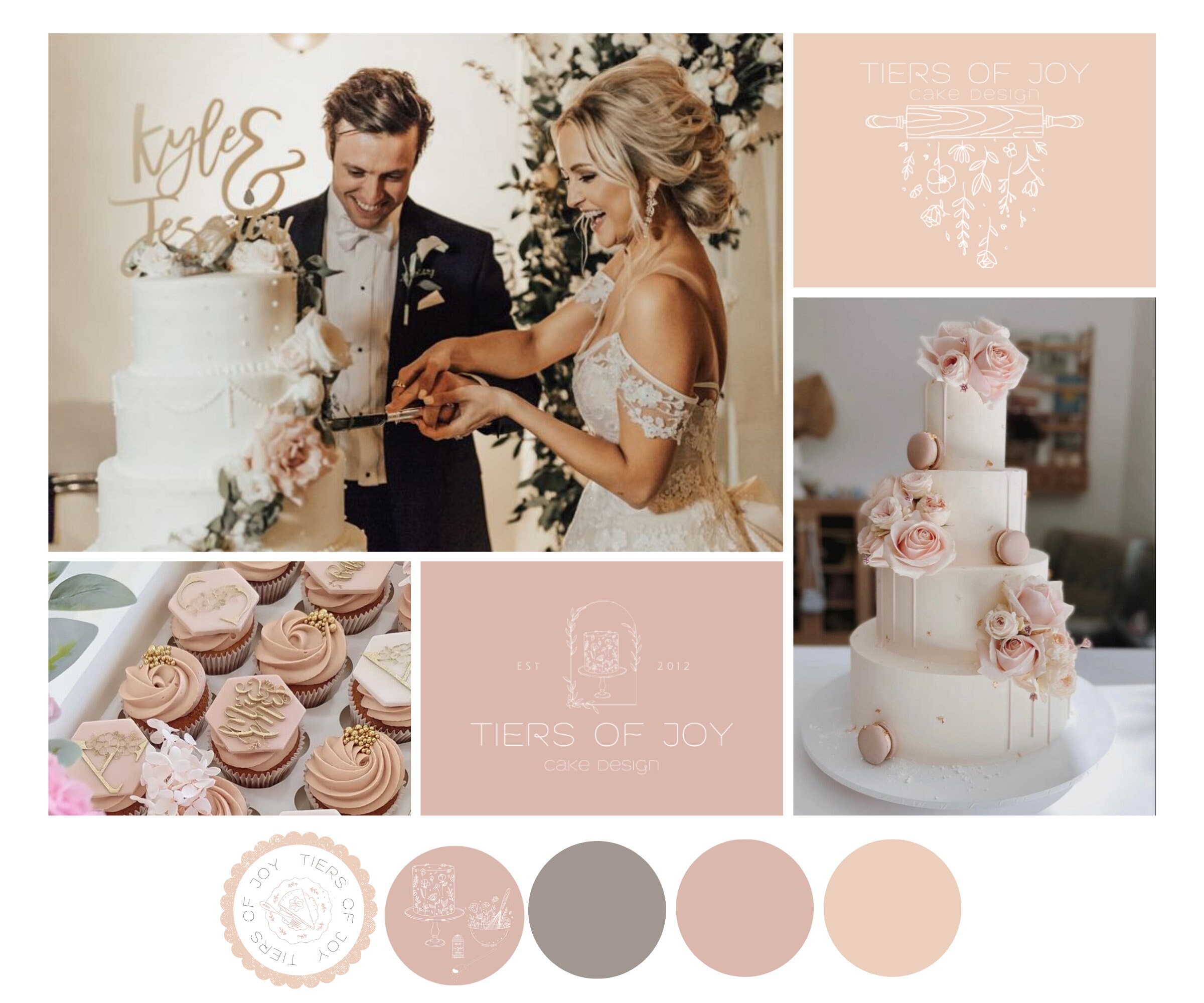 Modern Wedding Cake Logo, Editable Bakery Logo Template, Minimalistic ...