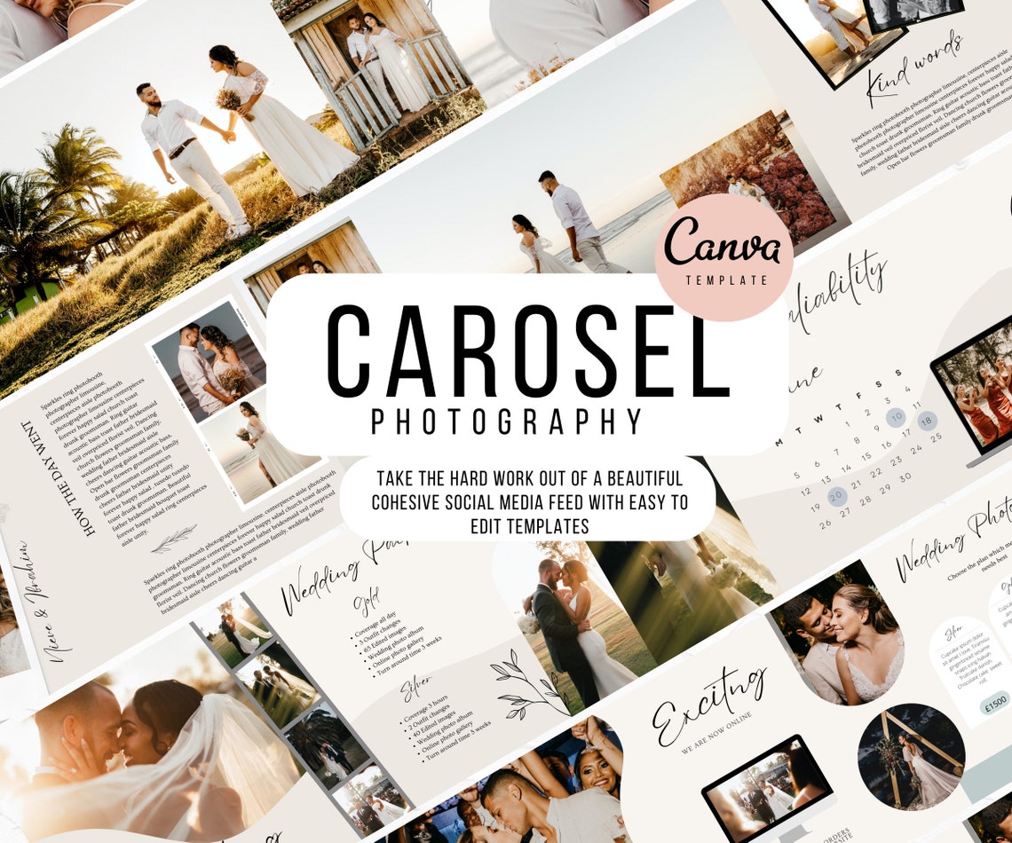 Instagram Carousel Template for Photographers, Instagram Carousel ...