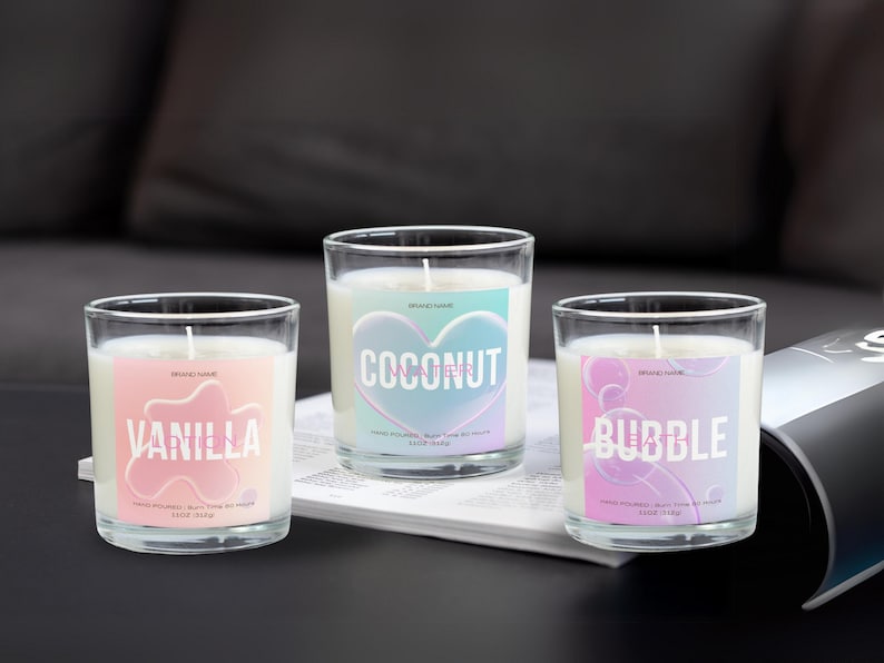 Printable Candle Label Template Canva, Modern Candle Label Design ...