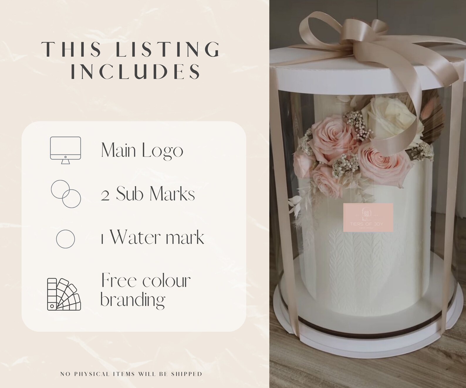 Modern Wedding Cake Logo, Editable Bakery Logo Template, Minimalistic ...