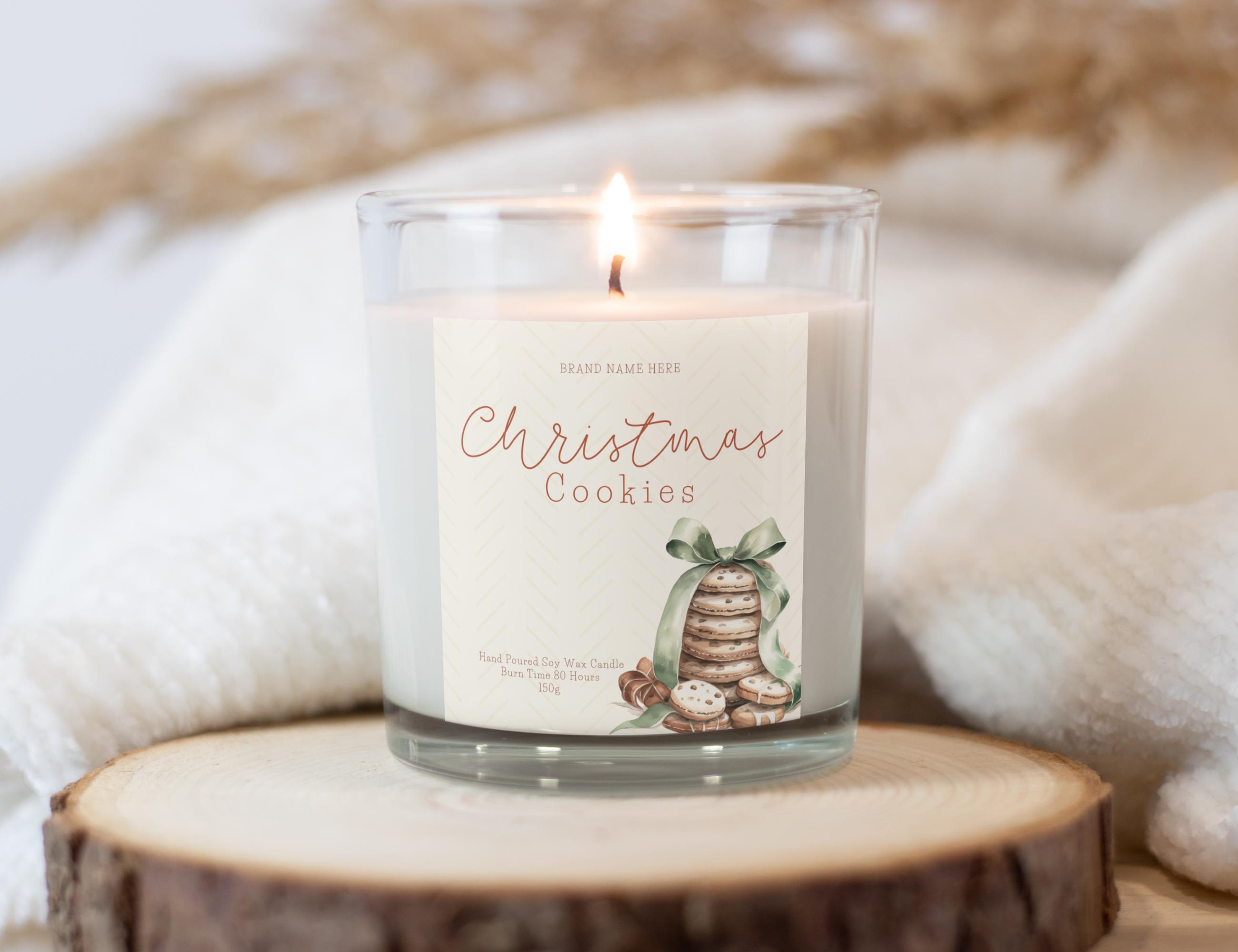 Candle Label Canva Template, Holiday Modern Jar Label, Christmas ...