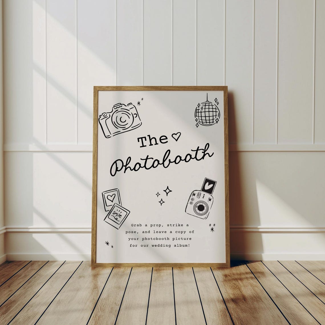 Coquette Wedding Photo Booth Sign: Hand-drawn Camera Decor (canva ...