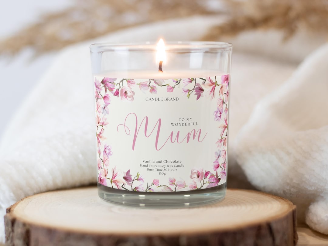 Floral Mother's Day Candle Label: Editable Template (digital Download ...
