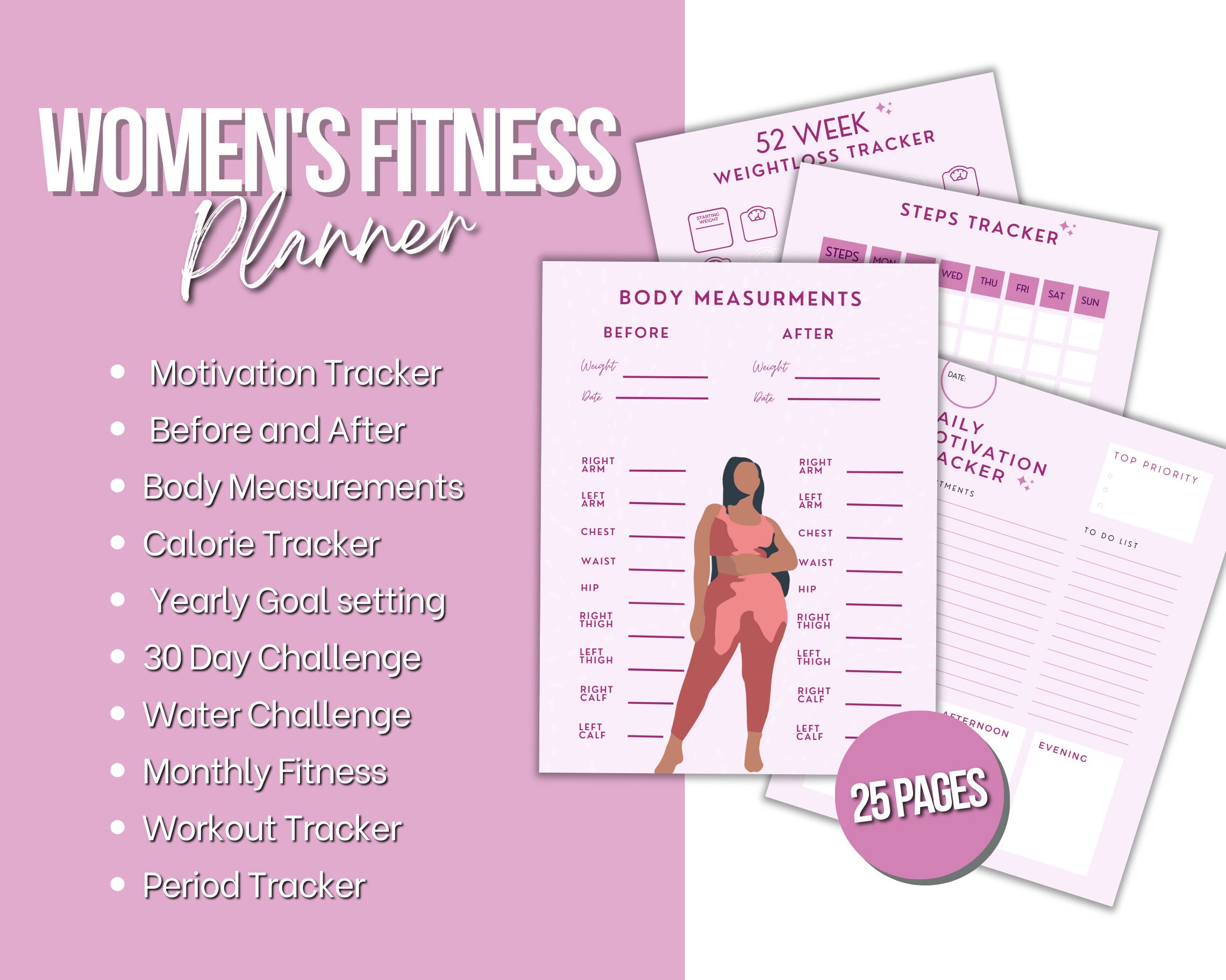 Fitness Planner for Women, Fitness Program Template, Health Coaching ...